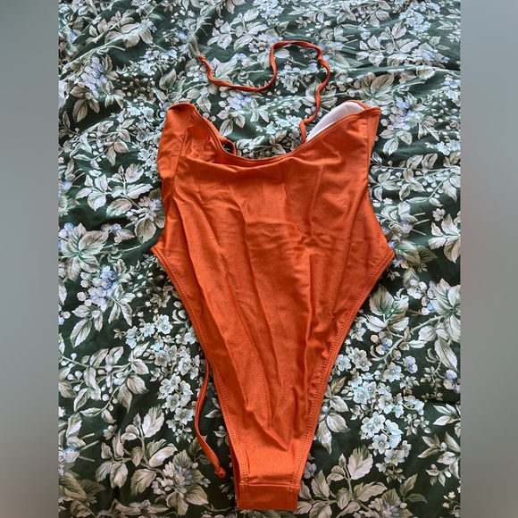 PrettyLittleThing | Swim | New With Tags Rust Scoop Neck Ruched ...